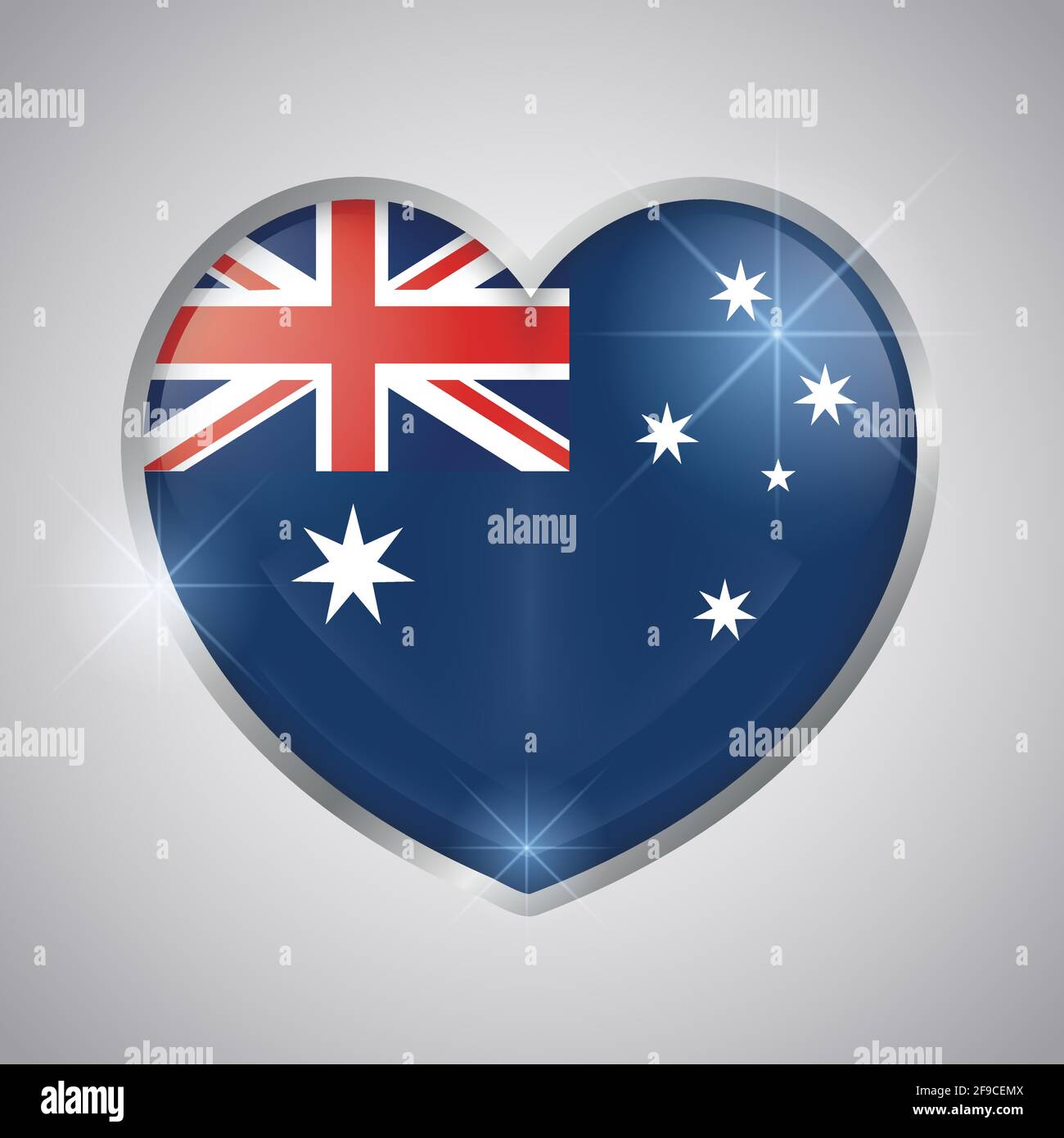 Heart shape australian flag icon Stock Vector Images - Alamy