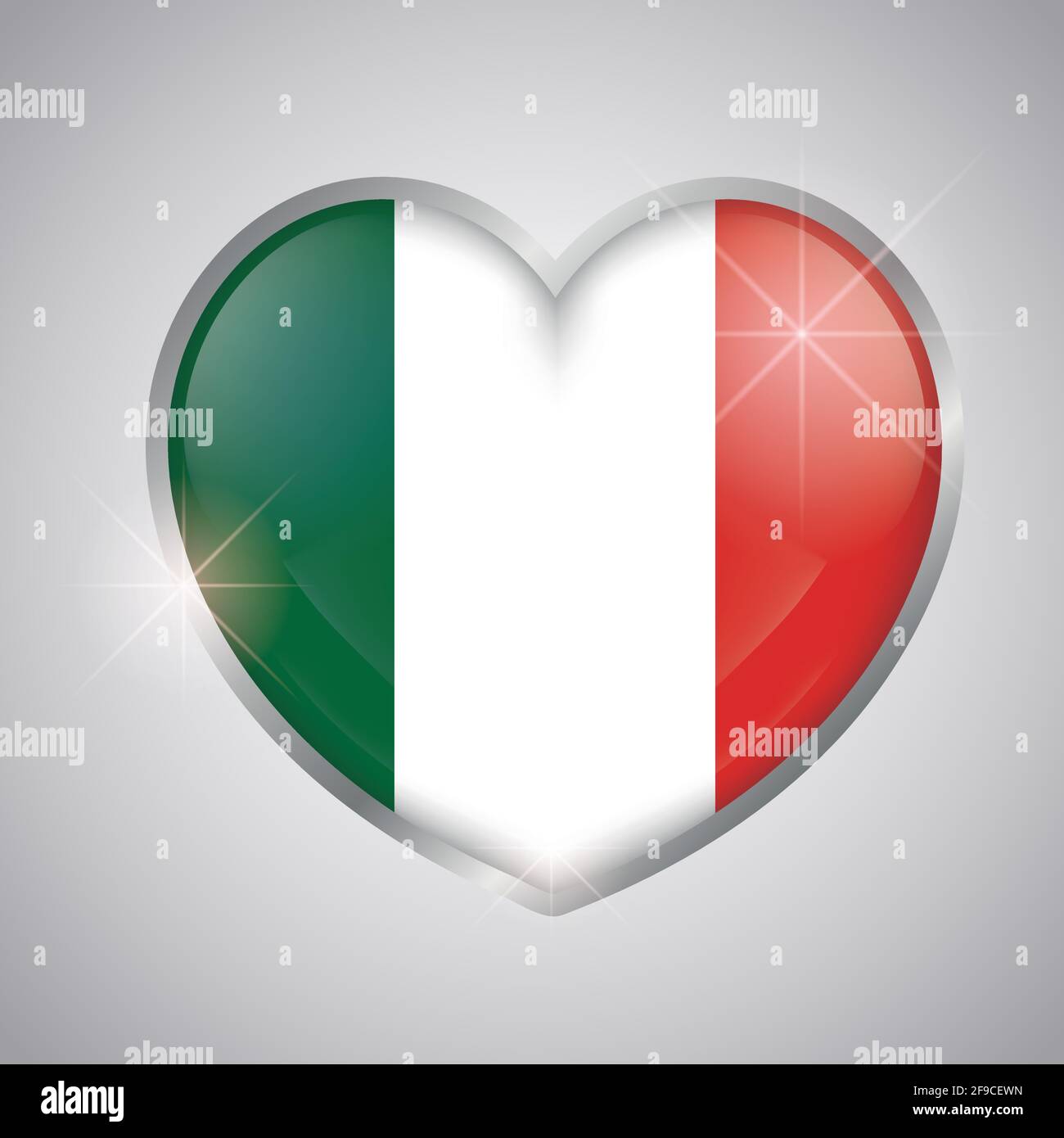 Italian flag heart Stock Vector Images - Alamy