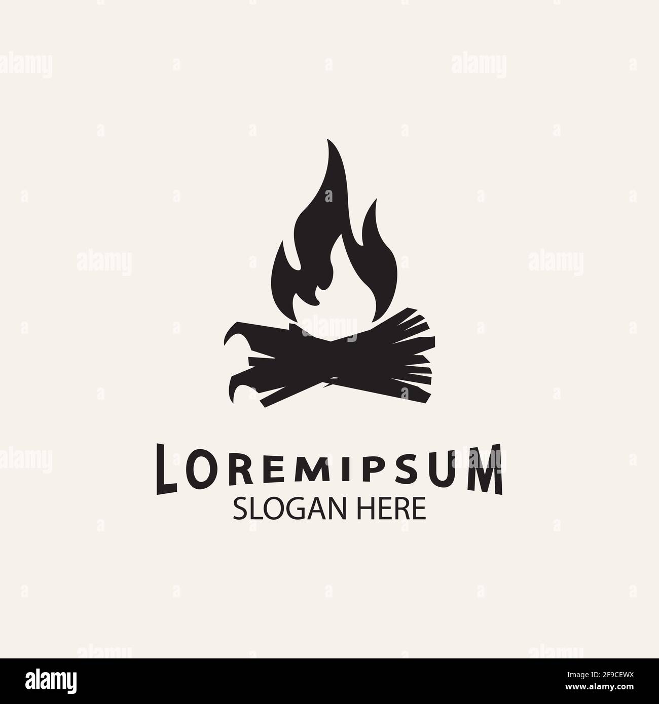 vintage Hipster bonfire Campfire logo badge label vector illustration ...