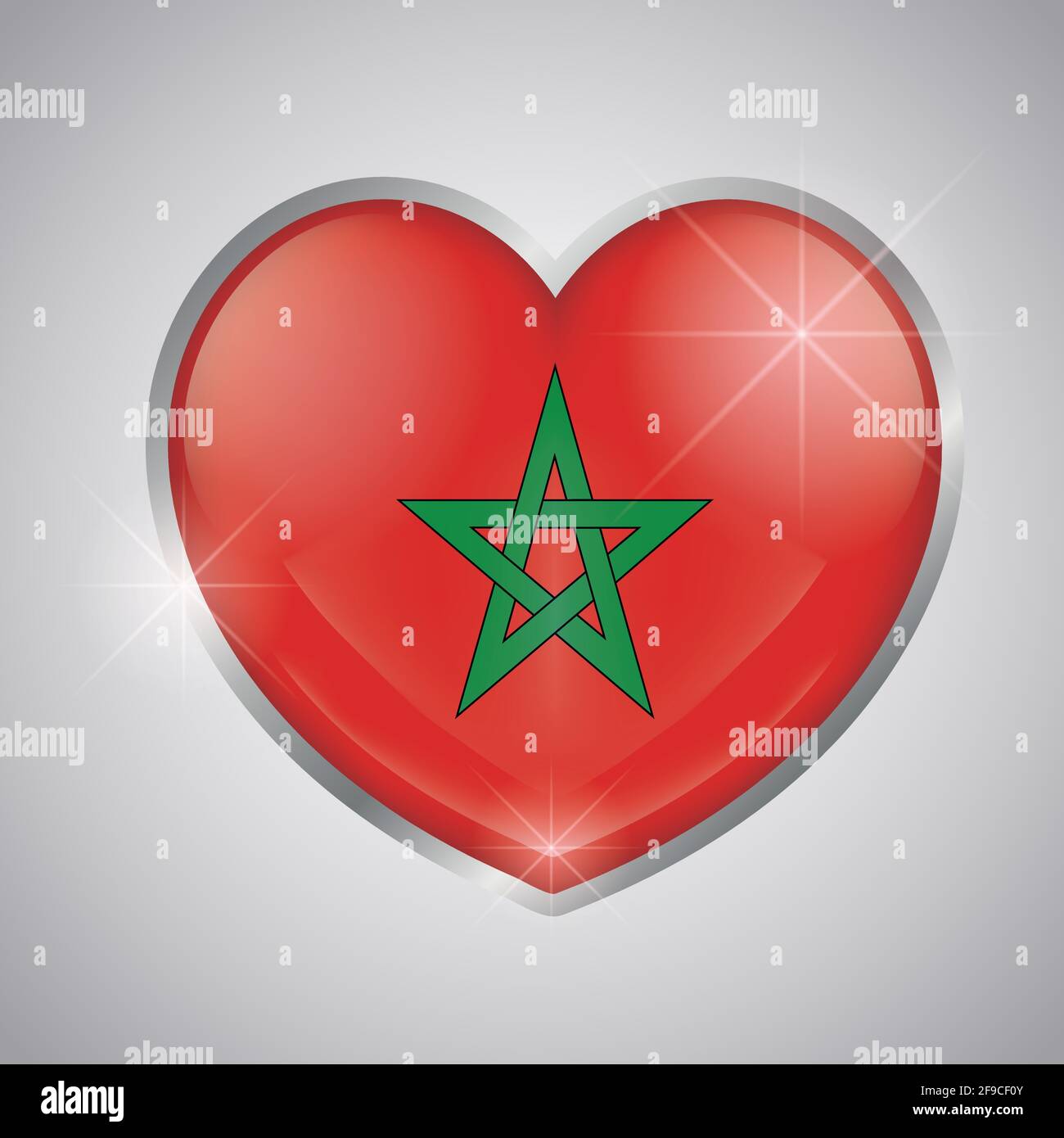 Isolated heart shape with the flag of Morocco - Vector illustration ...