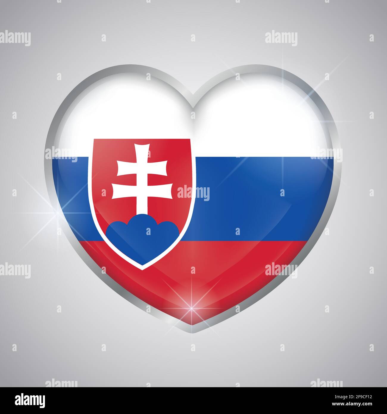 Isolated heart shape with the flag of Slovakia - Vector illustration ...