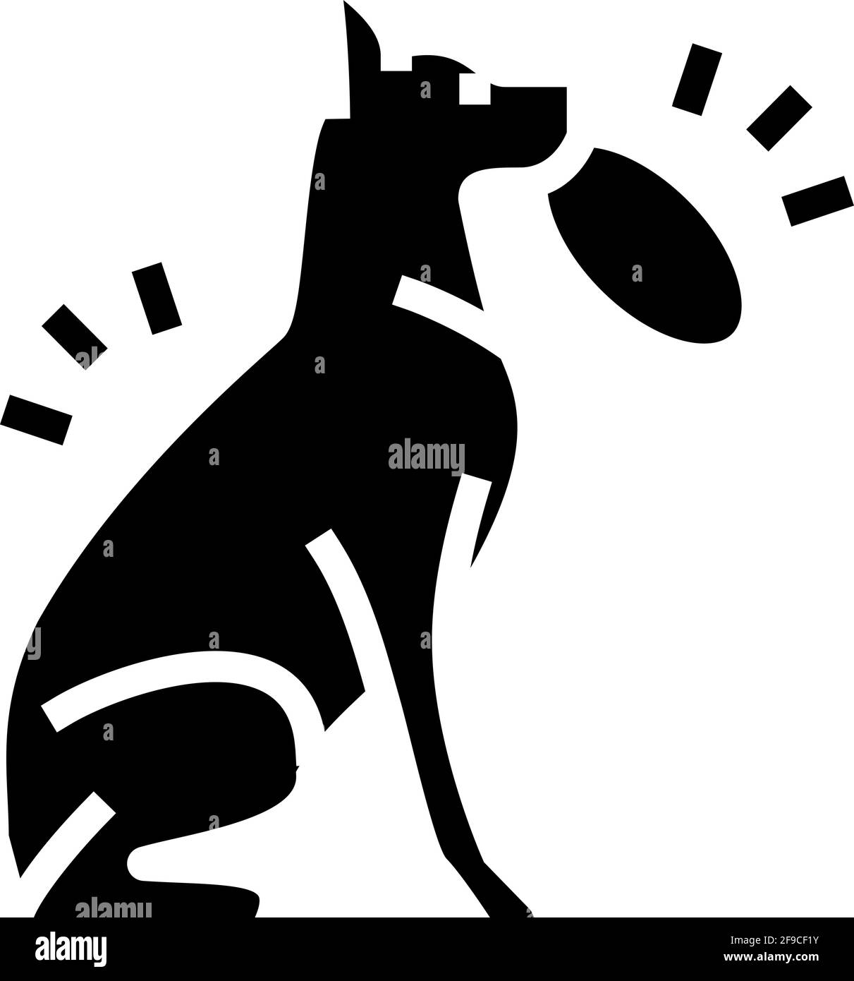 playing with stick, ball, disc dog line icon vector illustration Stock ...