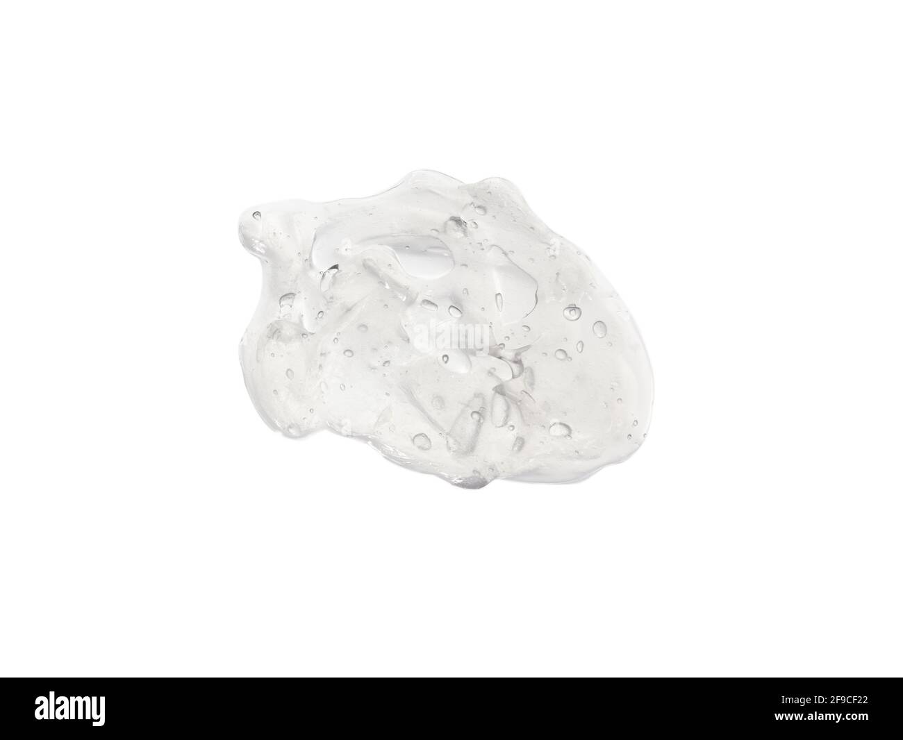 Swatch texture of white translucent cream with bubbles isolated on a ...