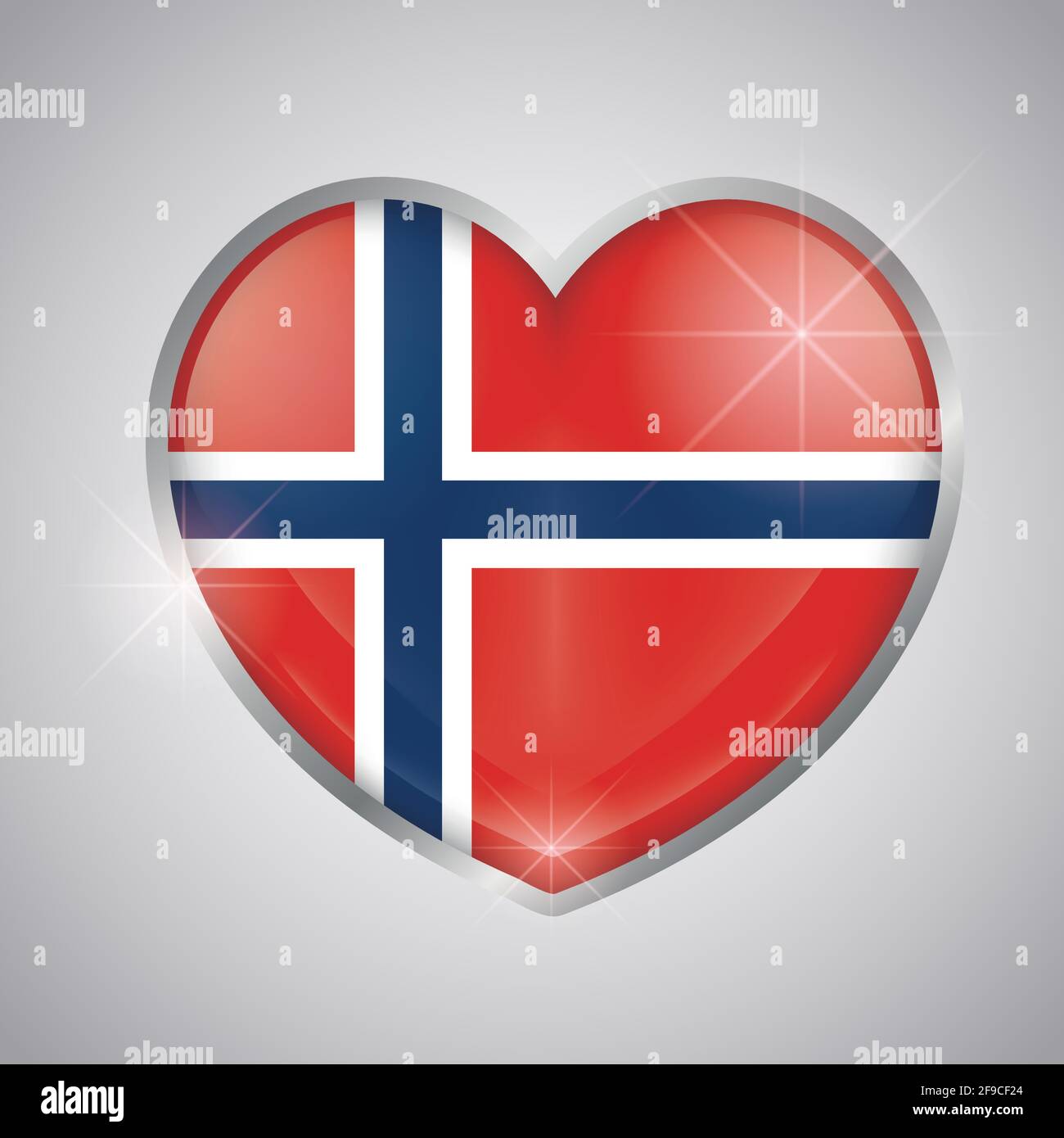 Isolated heart shape with the flag of Norway - Vector illustration ...