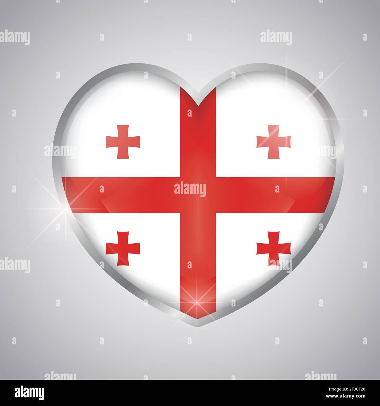 Isolated heart shape with the flag of Georgia - Vector illustration ...