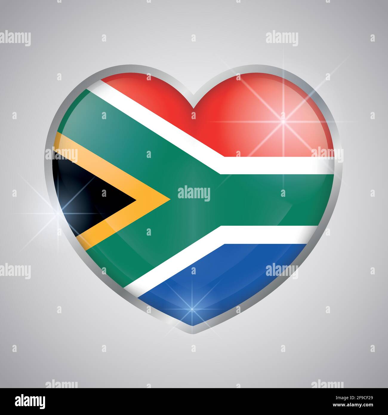 Isolated heart with the heart of South Afrika - Vector illustration ...