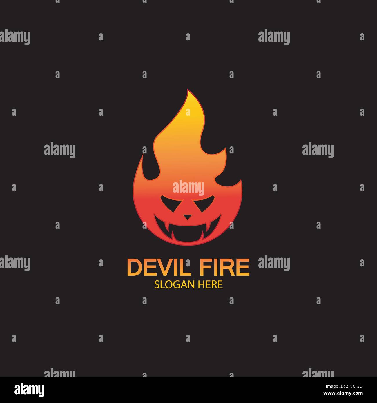 Fire Devil Logo Template vector icon Stock Vector Image & Art - Alamy