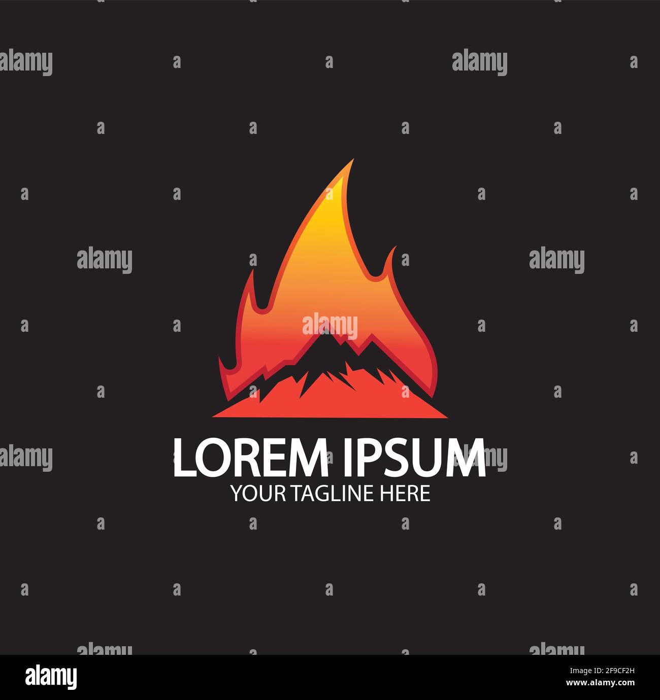 Mountain fire logo vector, mountain vector, fire vector, simple ...