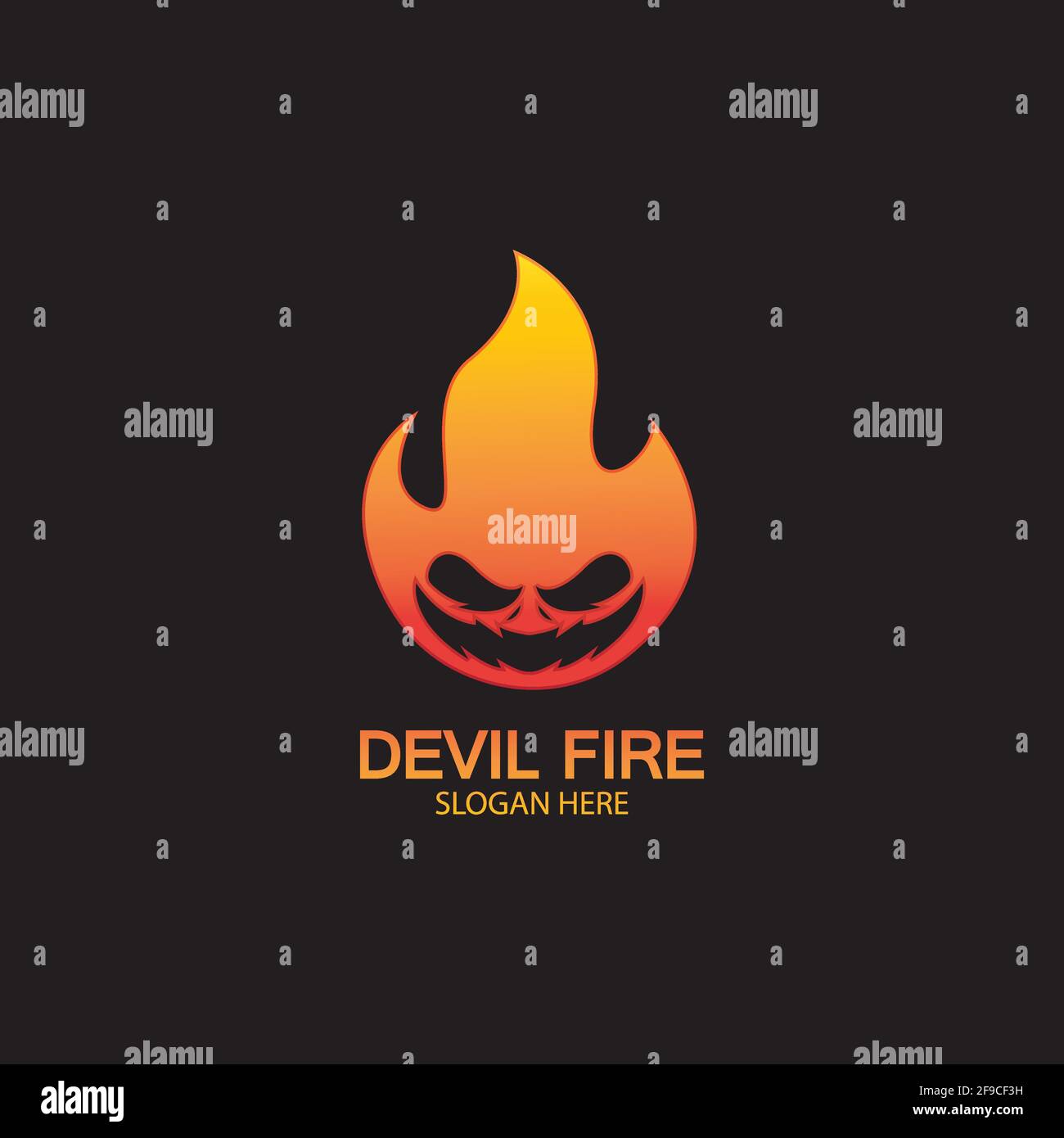 Fire Devil Logo Template vector icon Stock Vector Image & Art - Alamy