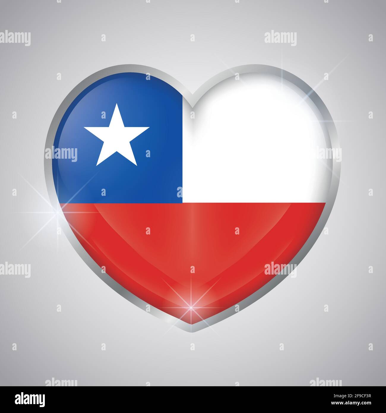 Isolated heart shape with the flag of Chile - Vector illustration Stock ...