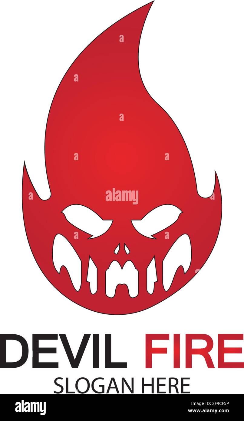 Fire Devil Logo Template vector icon Stock Vector Image & Art - Alamy