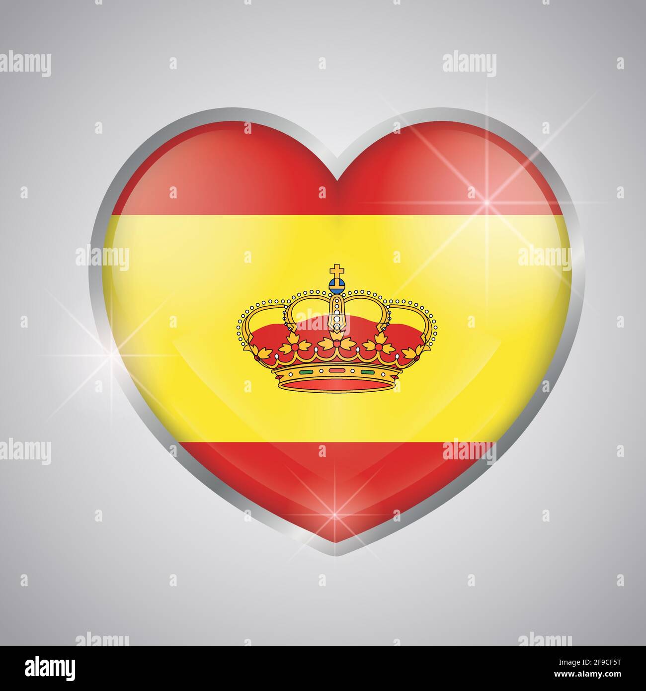 Isolated heart shape with the flag of Spain - Vector illustration Stock ...