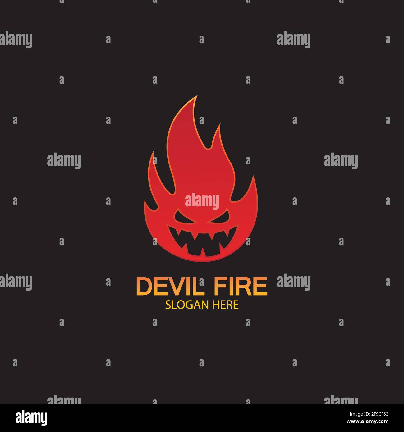 Fire Devil Logo Template vector icon Stock Vector Image & Art - Alamy