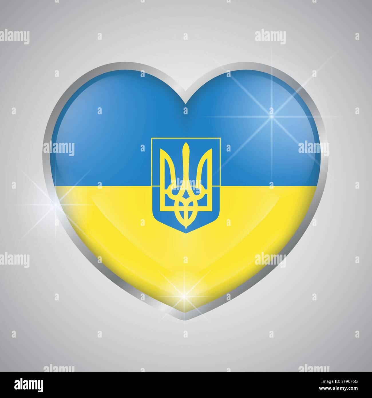 Isolated heart shape with the flag of Ukraine - Vector illustration ...