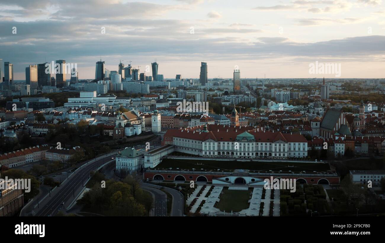 Establishing aerial panoramic view warsaw hi-res stock photography and ...