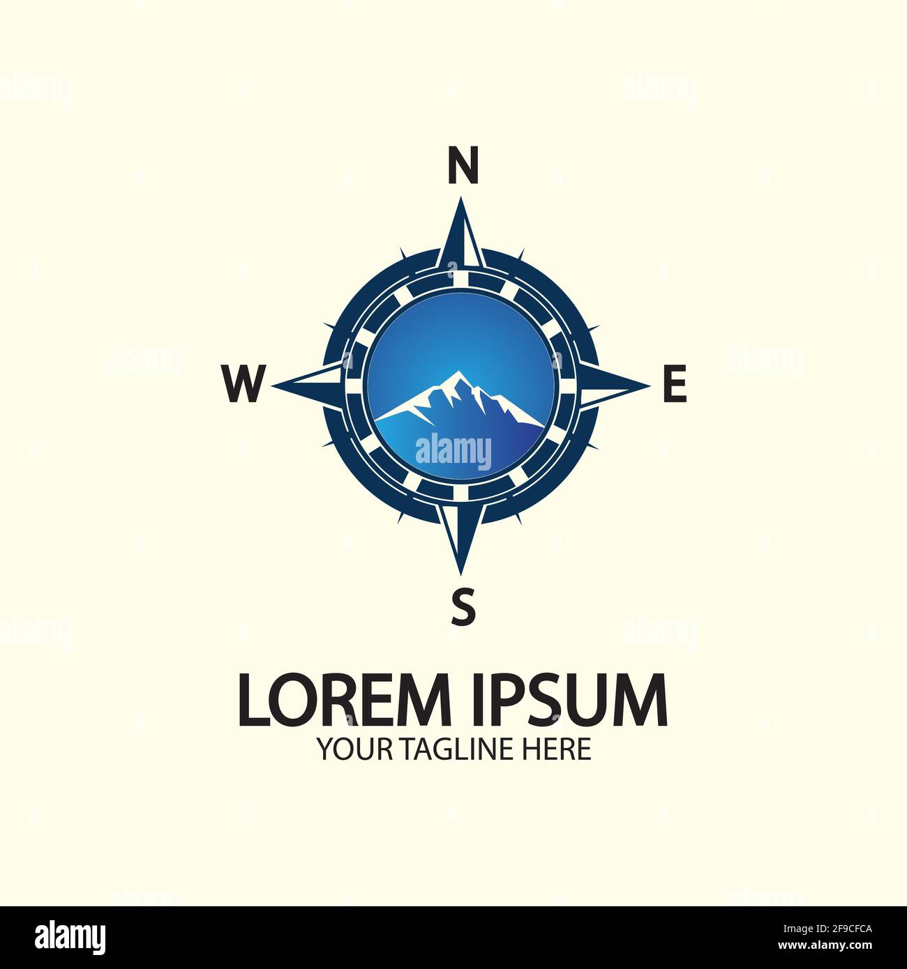 Compass with mountain for logo design illustrator exploration icon ...