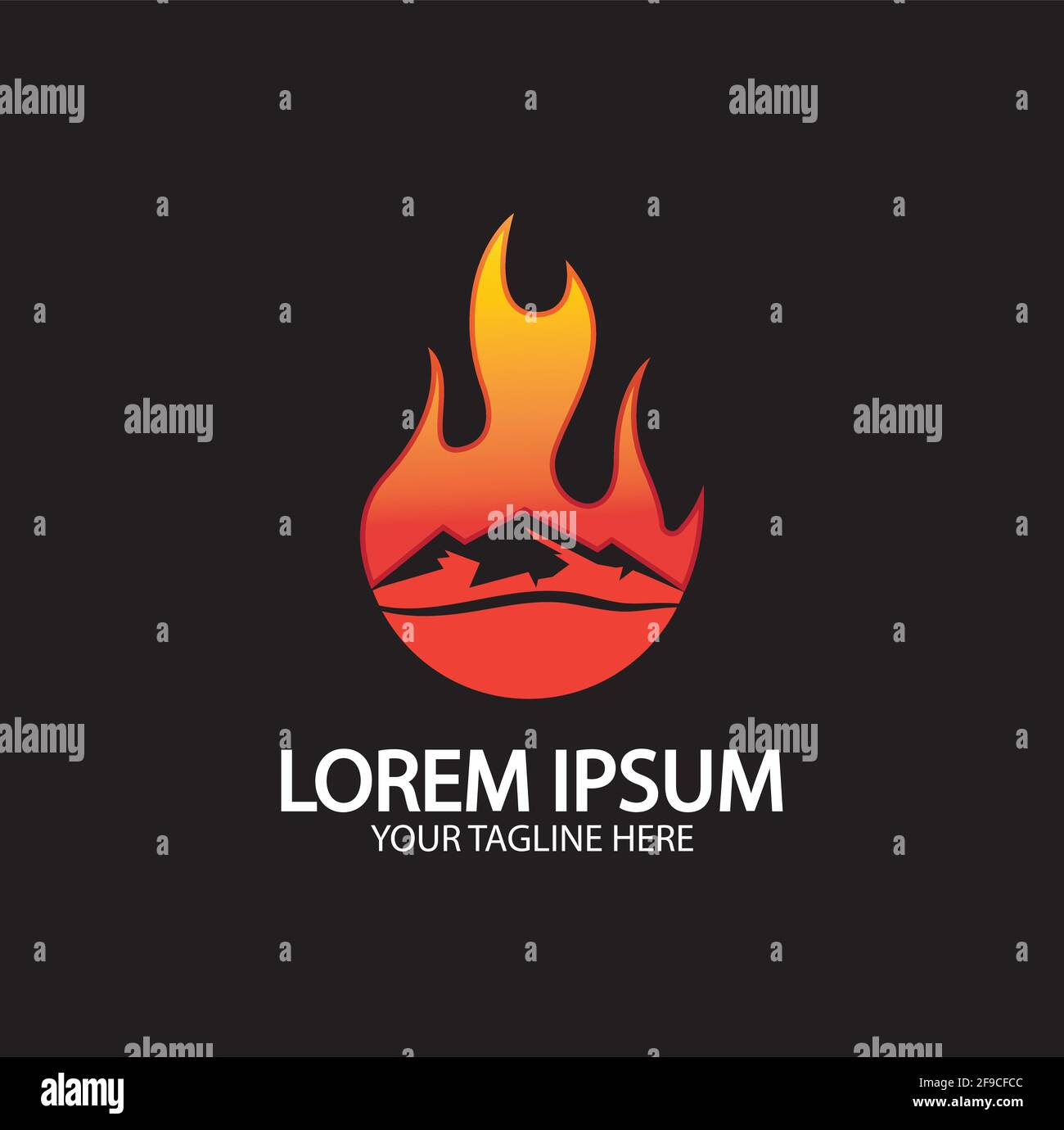 Mountain fire logo vector, mountain vector, fire vector, simple ...