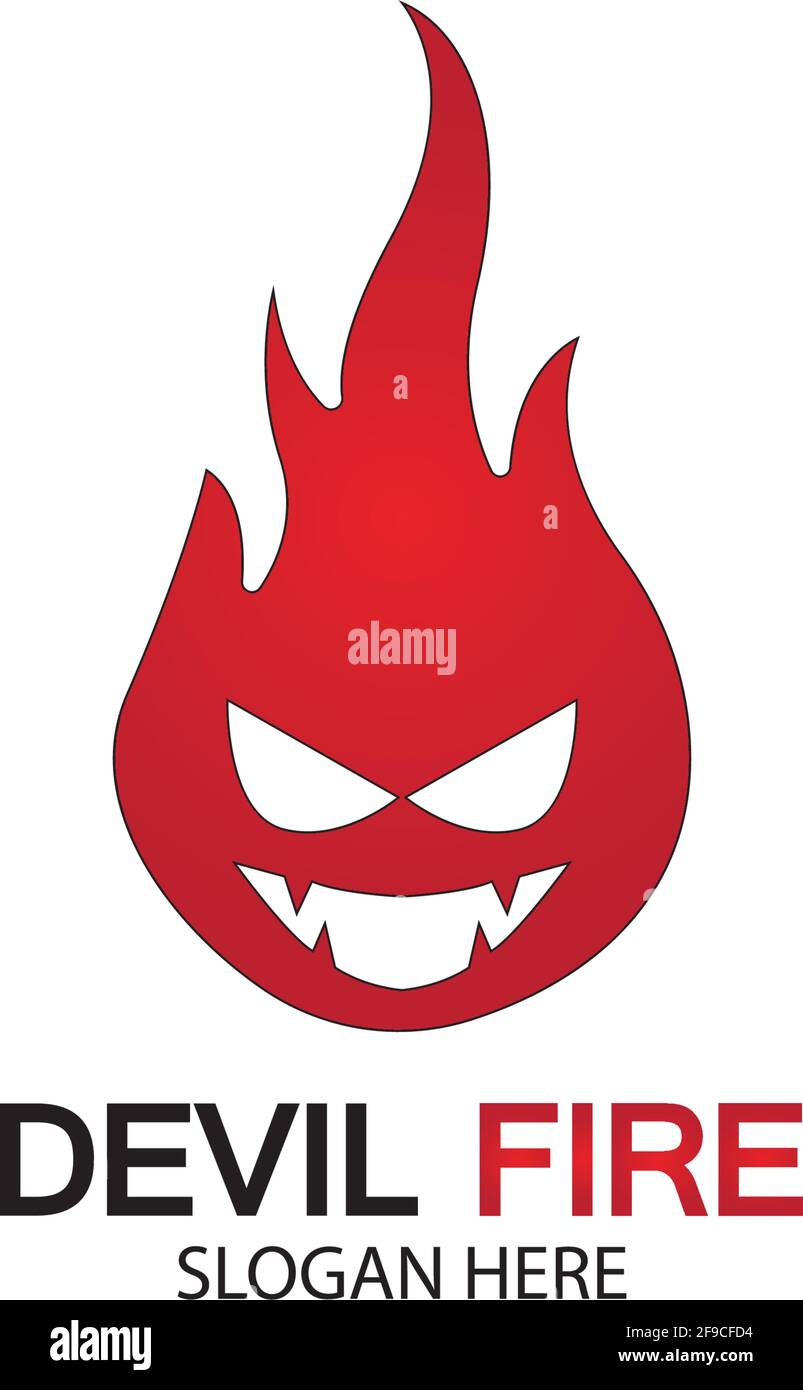 Fire Devil Logo Template vector icon Stock Vector Image & Art - Alamy
