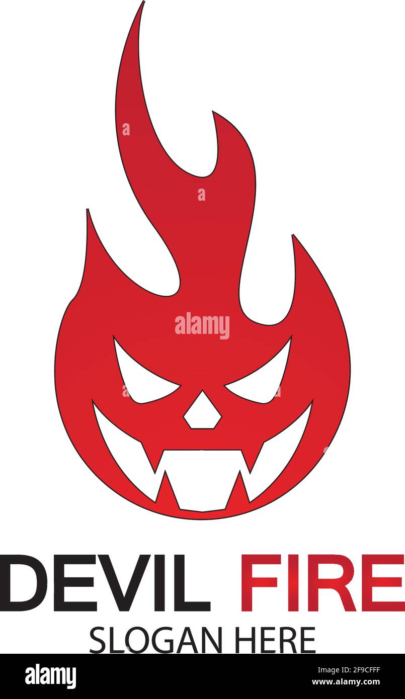 Fire Devil Logo Template vector icon Stock Vector Image & Art - Alamy