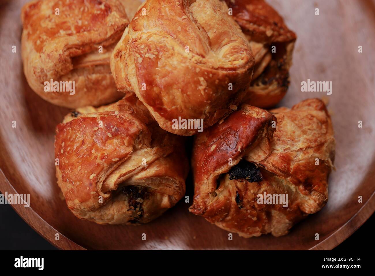 Egg Puff pastry filled with spicy and tasty egg masala and placed on a ...