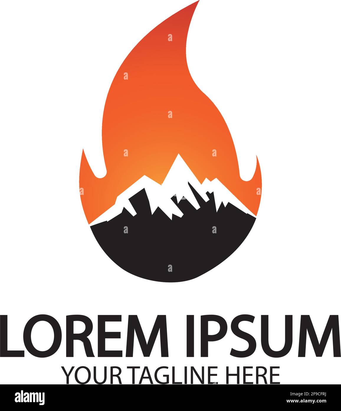 Mountain fire logo vector, mountain vector, fire vector, simple ...