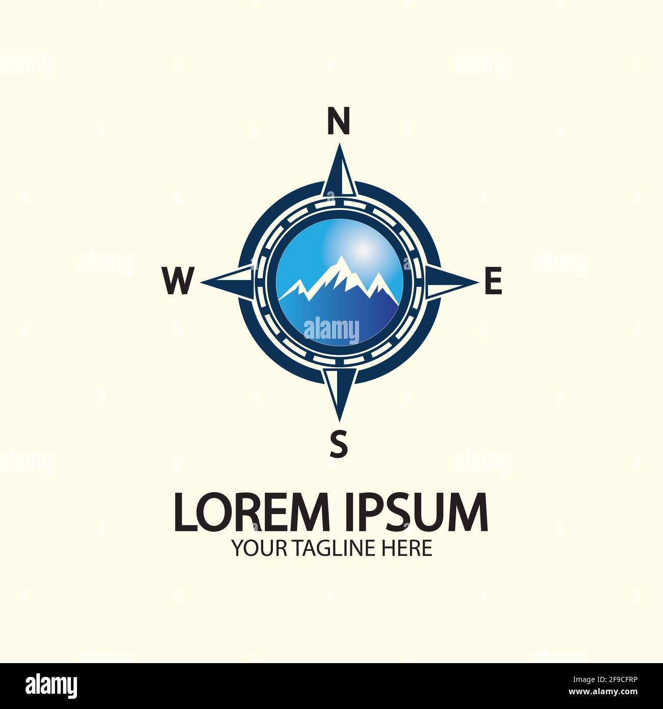 Compass with mountain for logo design illustrator exploration icon ...