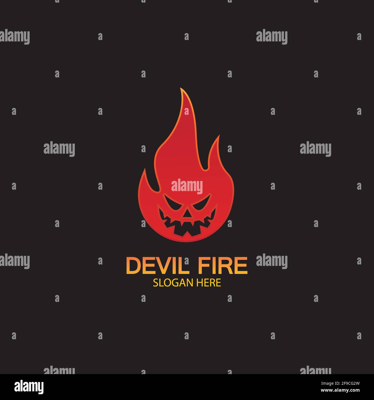 Fire Devil Logo Template vector icon Stock Vector Image & Art - Alamy