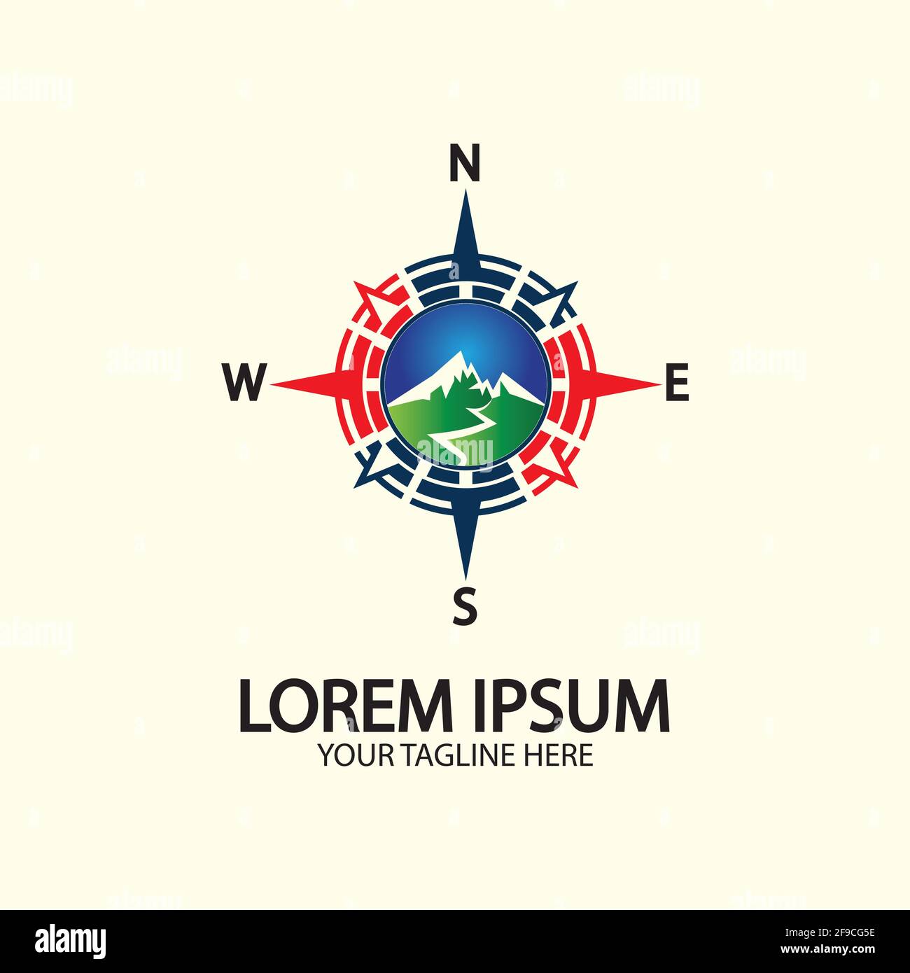 Compass with mountain for logo design illustrator exploration icon ...