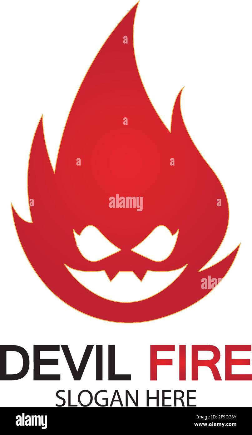 Fire Devil Logo Template vector icon Stock Vector Image & Art - Alamy