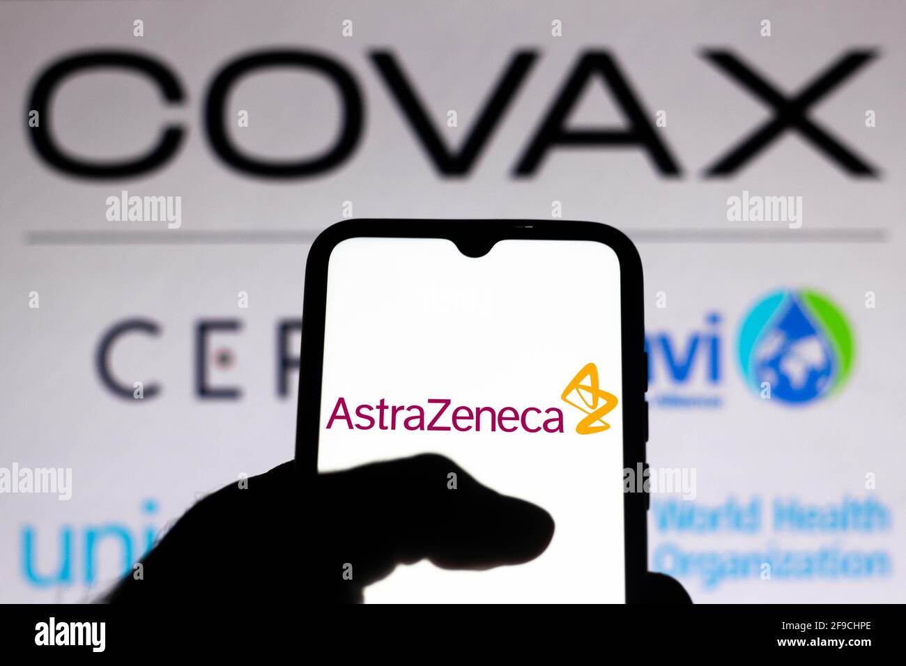 In this photo illustration the AstraZeneca logo seen displayed on a ...