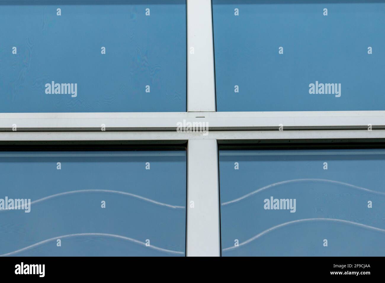 Cross-shaped frame of large glass perspective bottom view Stock Photo ...