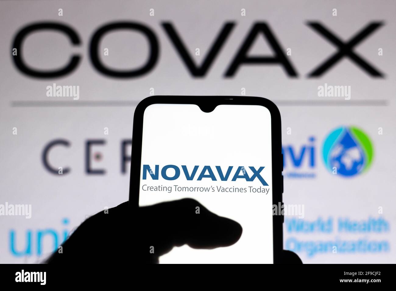 Brazil. 17th Apr, 2021. In this photo illustration the Novavax logo ...