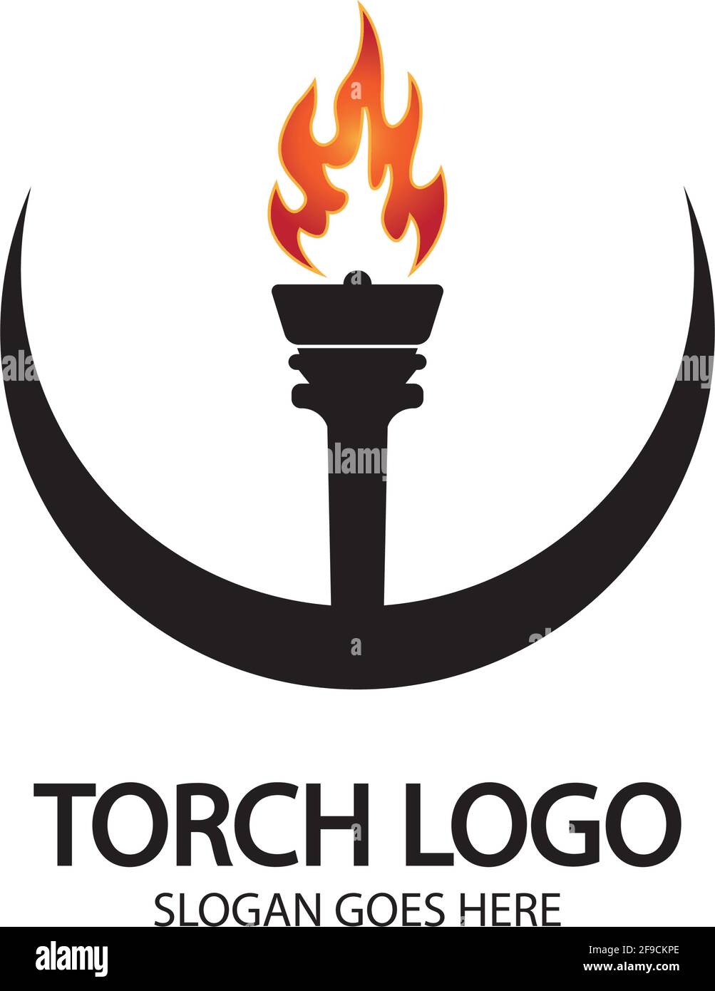 Torch vector icon illustration design template Stock Vector Image & Art ...