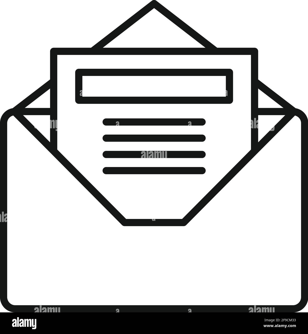 Envelope report icon outline Cut Out Stock Images & Pictures - Alamy