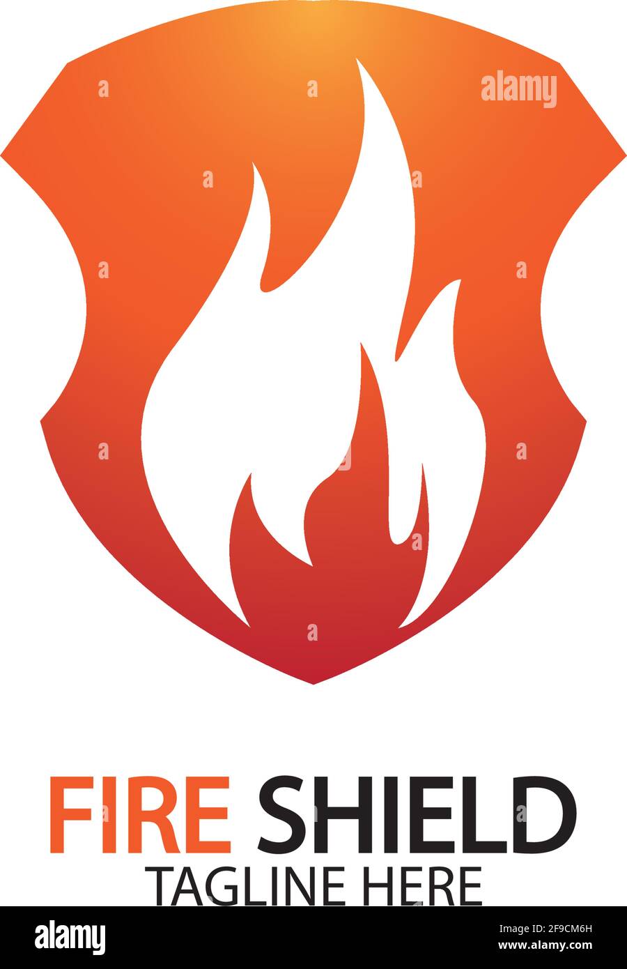 Fire shield logo design element. Fire warning sign shield. Fire flame ...