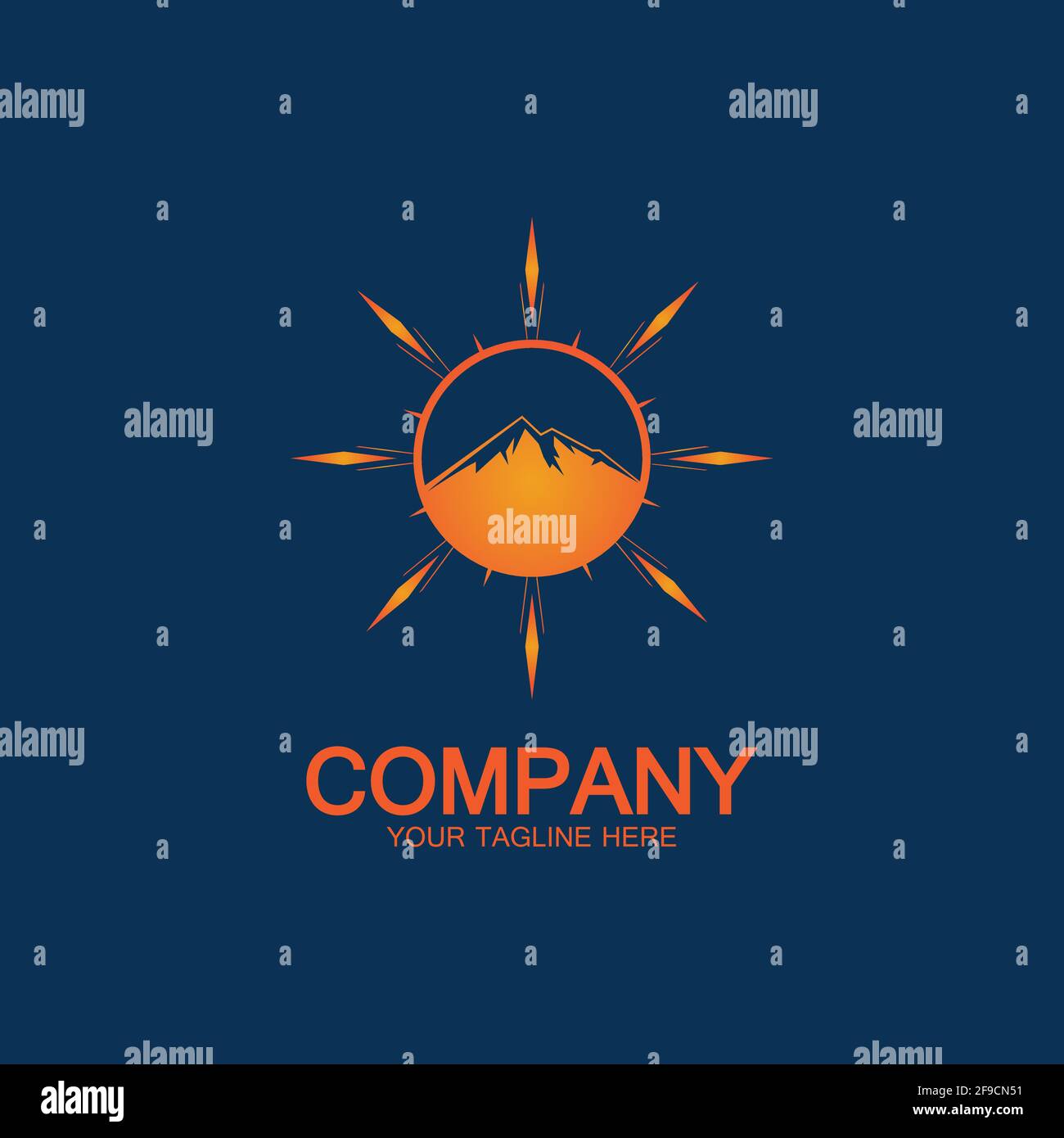 Sun Mountain Logo Icon Design – stock illustration Stock Vector Image ...