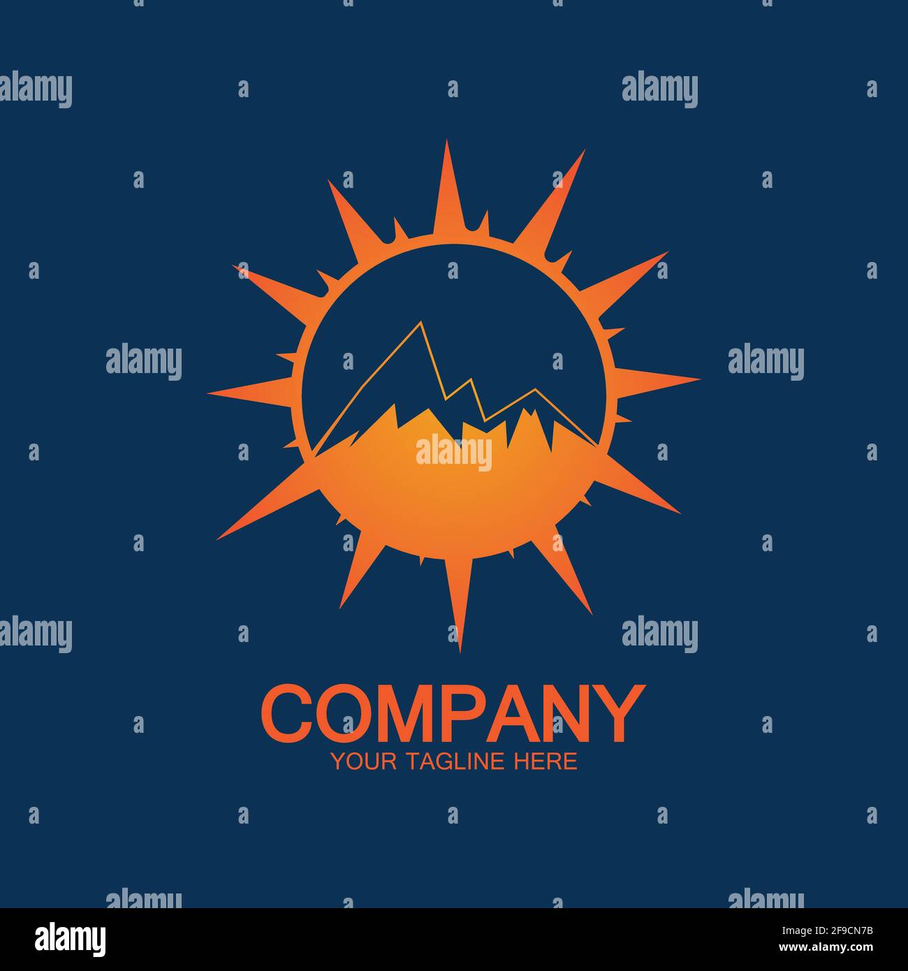Sun Mountain Logo Icon Design – stock illustration Stock Vector Image ...