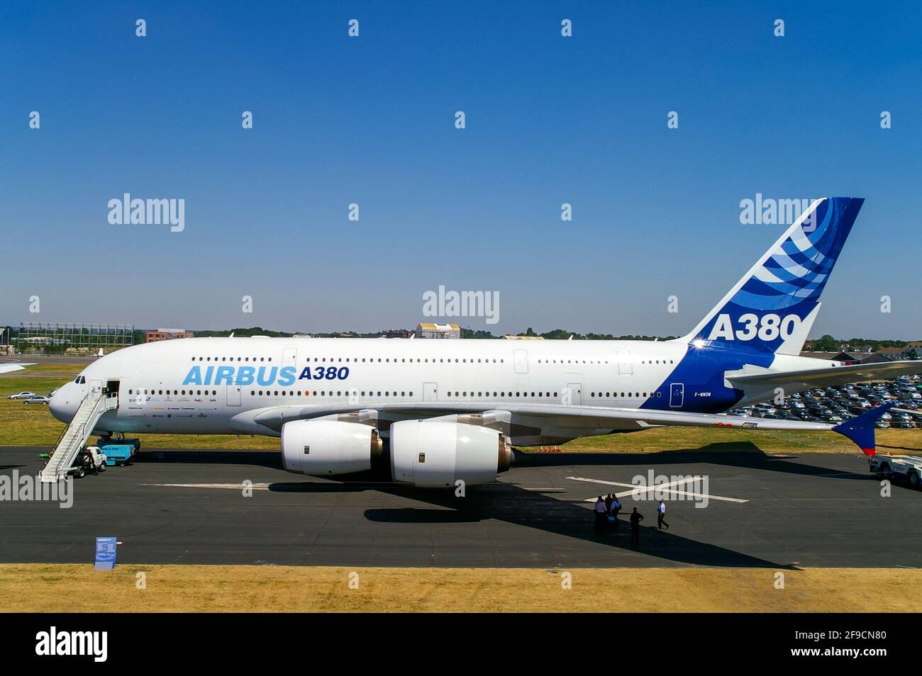 Prototype Airbus A380 MSN001 F-WWOW, on display at Farnborough ...