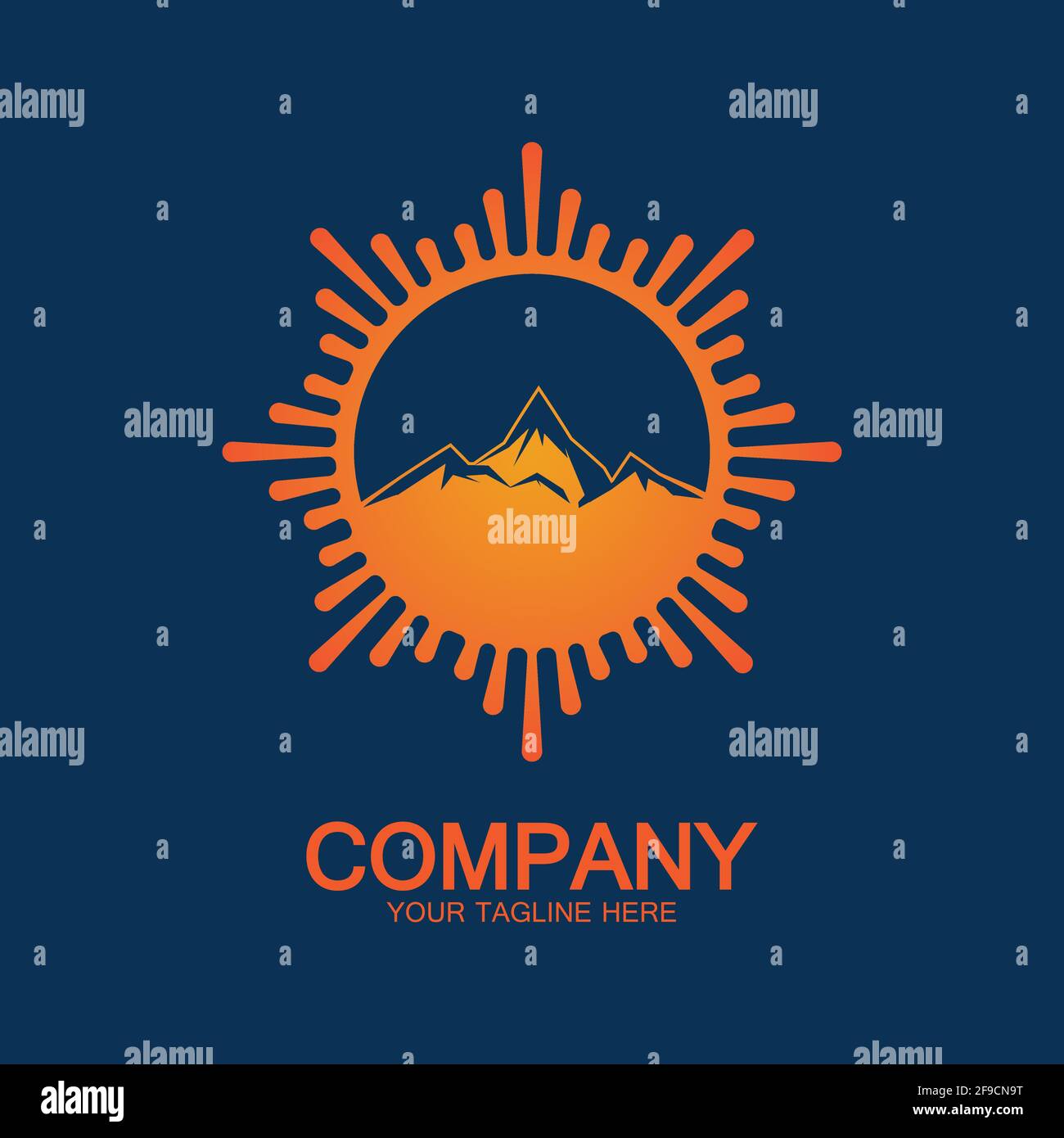 Sun Mountain Logo Icon Design – stock illustration Stock Vector Image ...