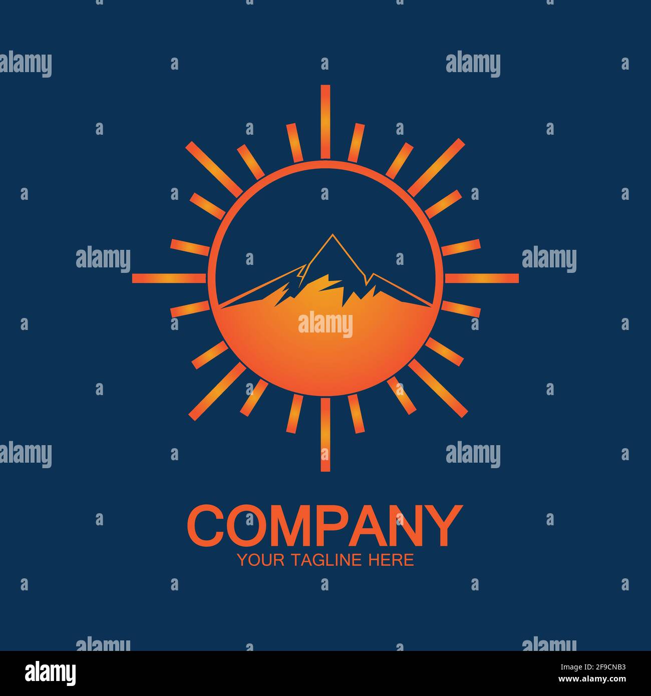 Sun Mountain Logo Icon Design – stock illustration Stock Vector Image ...