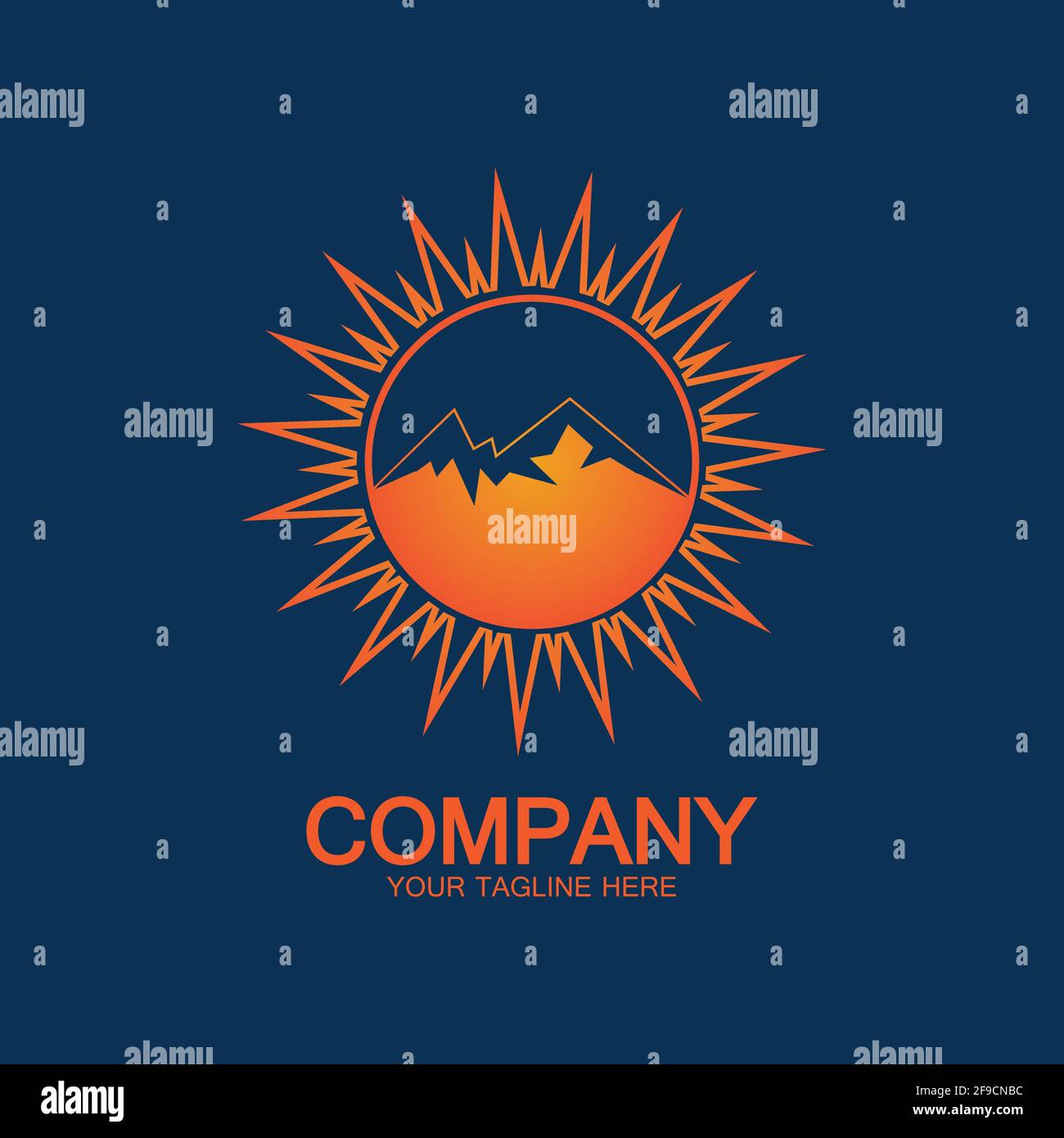 Sun Mountain Logo Icon Design – stock illustration Stock Vector Image ...