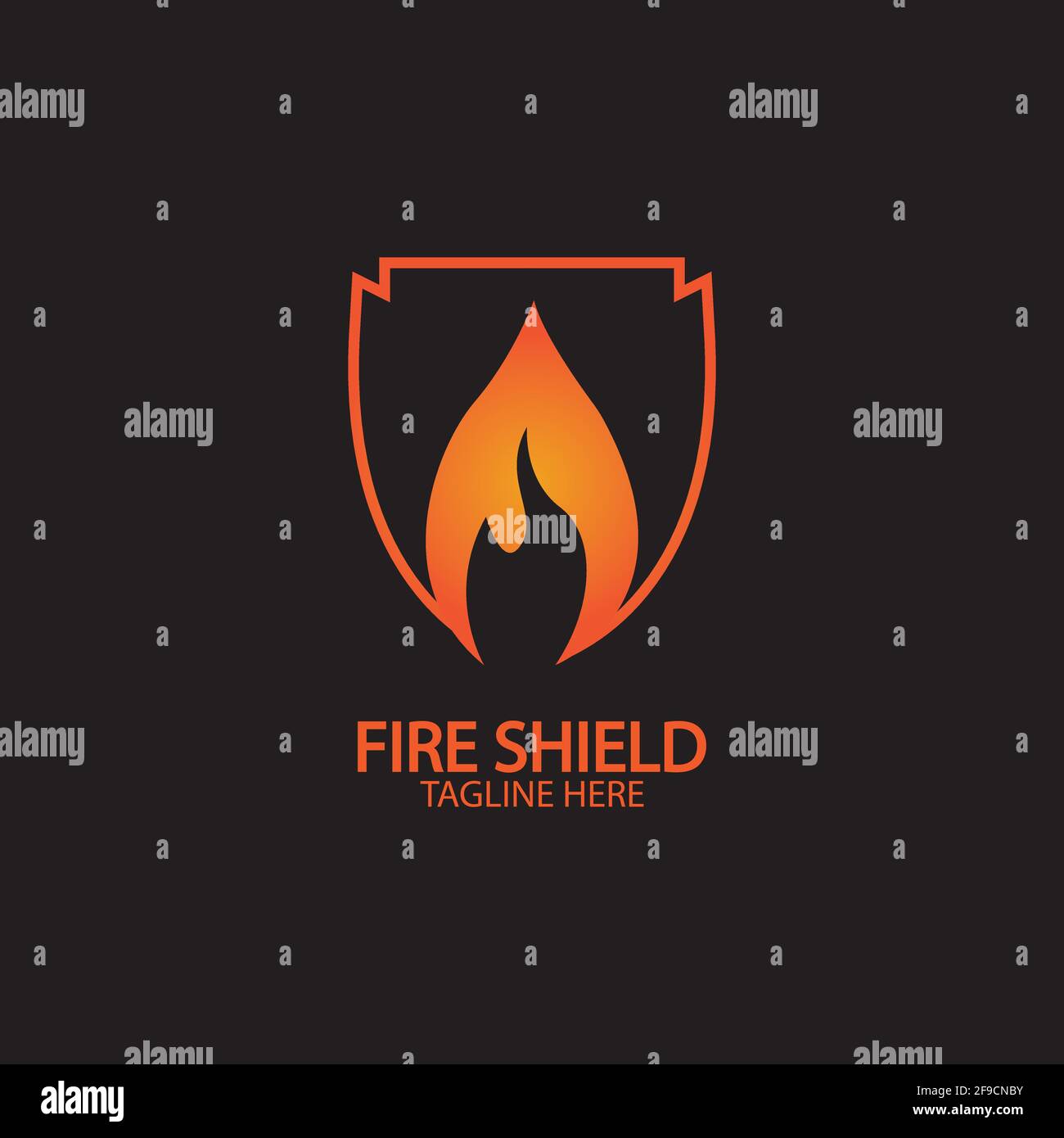Fire shield logo design element. Fire warning sign shield. Fire flame ... Fire shield logo design element. Fire warning sign shield. Fire flame ...