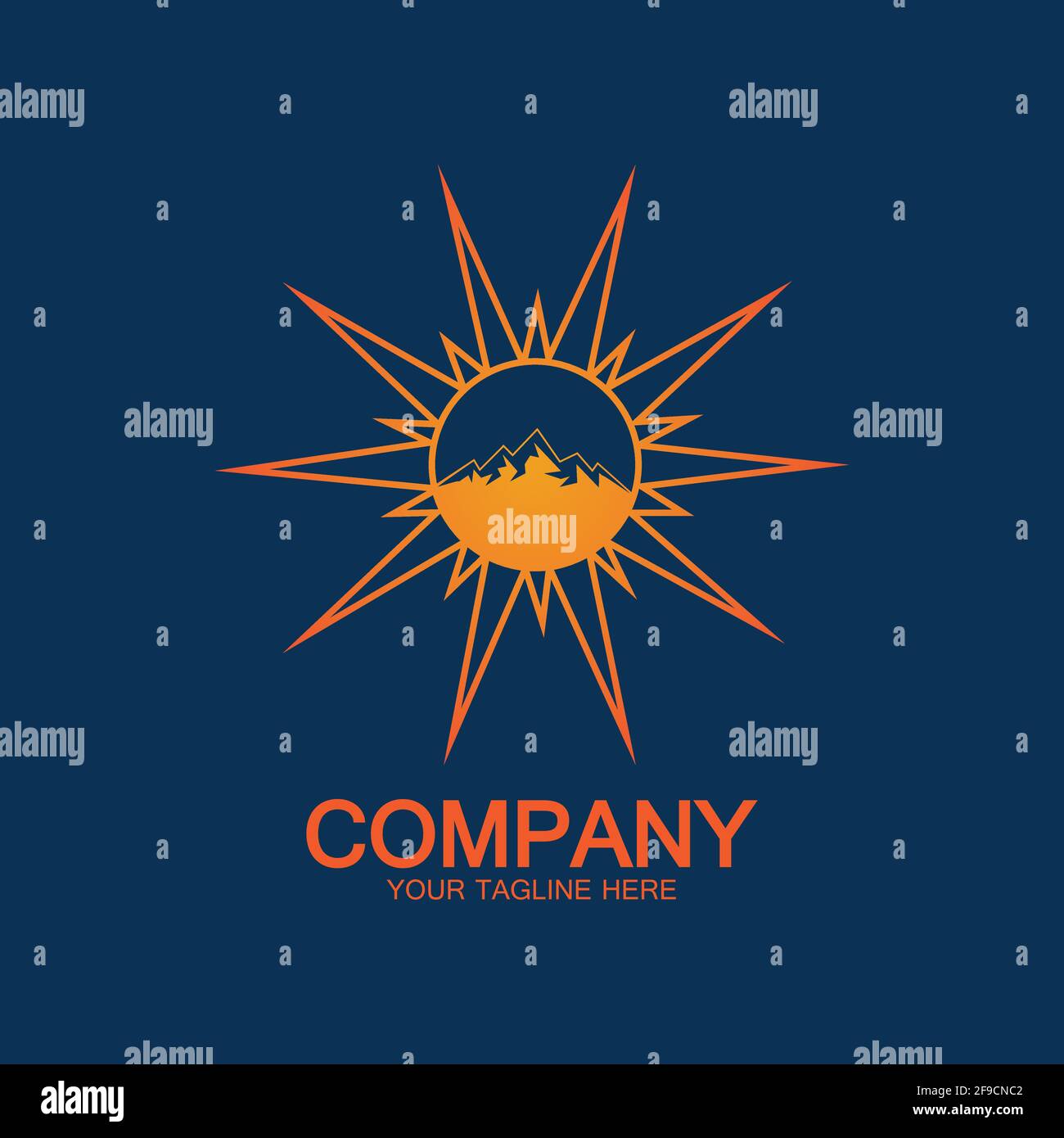Sun Mountain Logo Icon Design – stock illustration Stock Vector Image ...