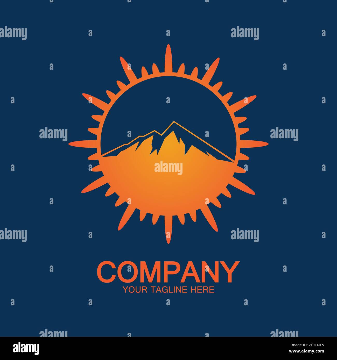 Sun Mountain Logo Icon Design – stock illustration Stock Vector Image ...