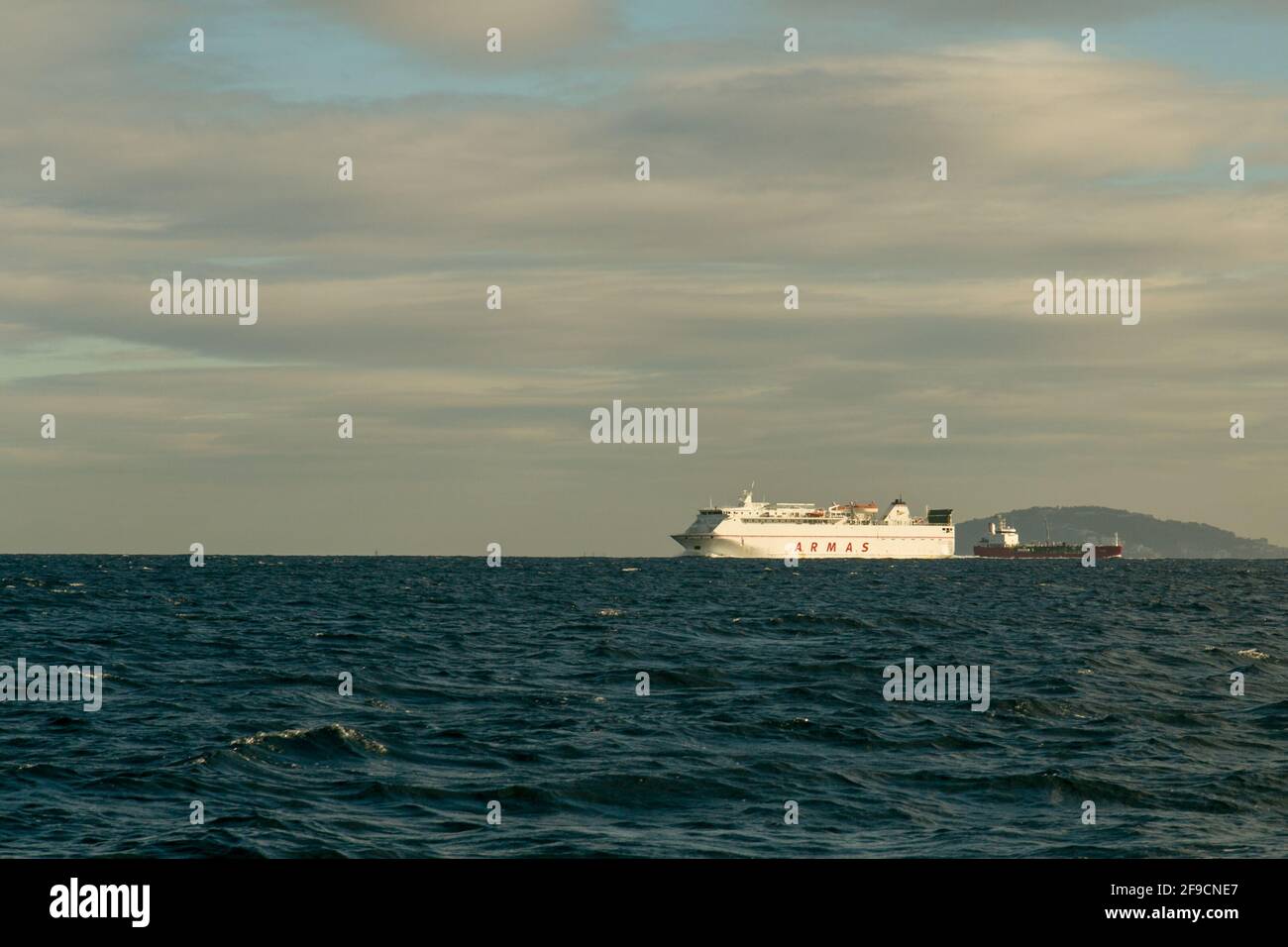Armas ferry crossing Strait of Gibraltar Stock Photo - Alamy