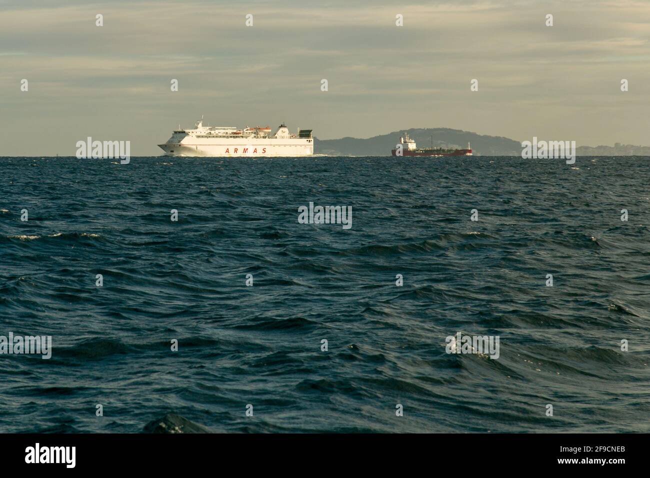 Armas ferry crossing Strait of Gibraltar Stock Photo - Alamy