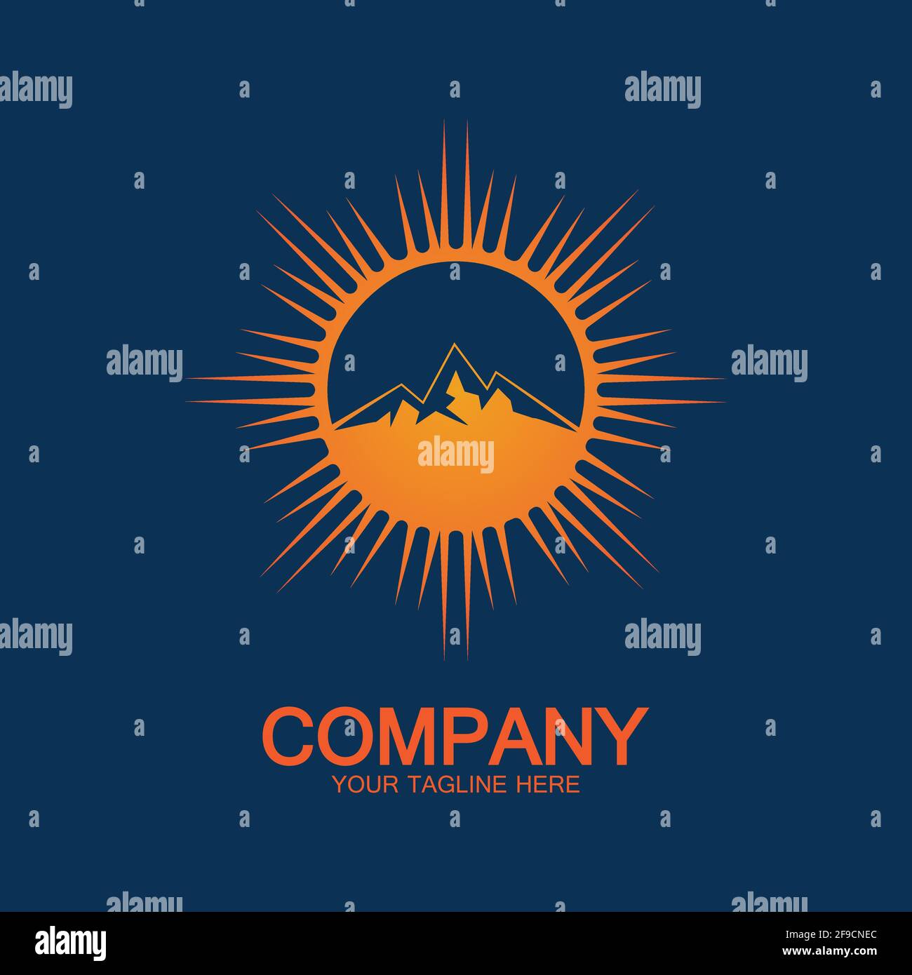 Sun Mountain Logo Icon Design – stock illustration Stock Vector Image ...