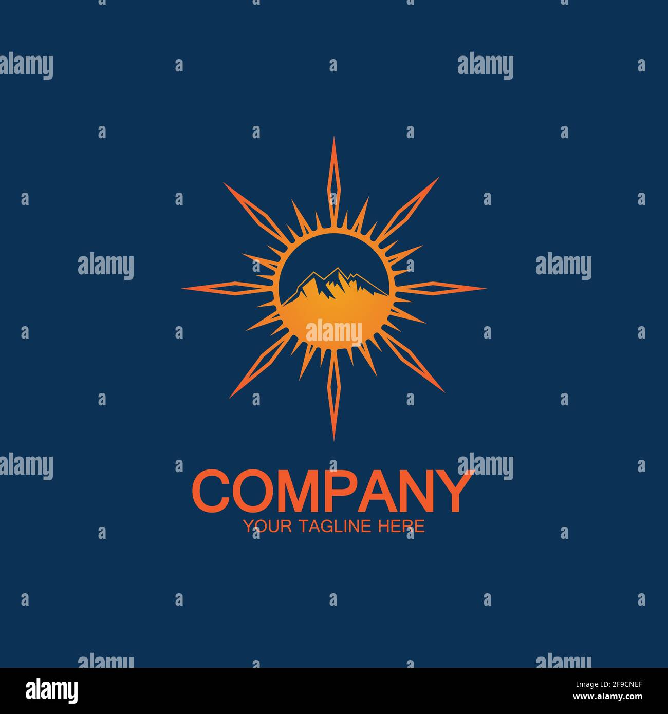 Sun Mountain Logo Icon Design – stock illustration Stock Vector Image ...