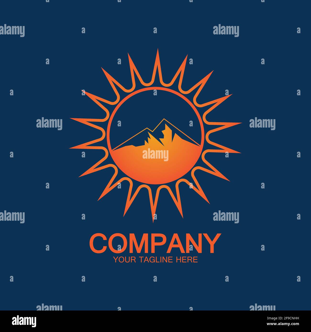Sun Mountain Logo Icon Design – stock illustration Stock Vector Image ...