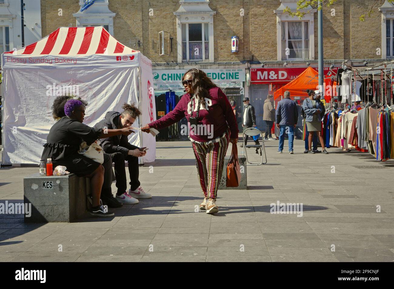 London (UK), 17 April 2021: Deptford Market in south east London is ...